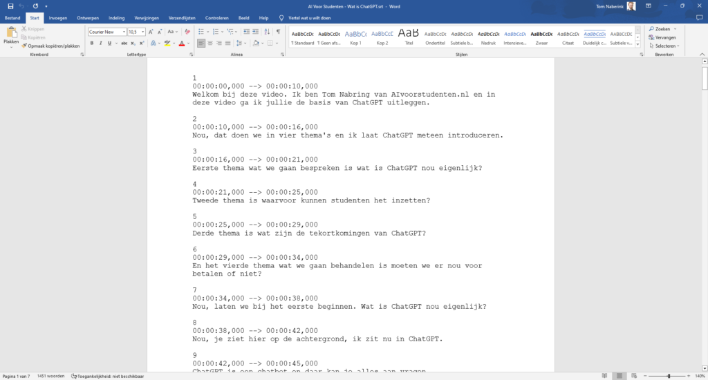 Transcriberen – AI Voor Studenten